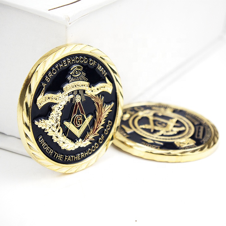 Custom engraved brass metal challenge coin
